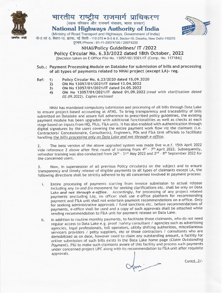 Policy Circular No6-33 | PDF