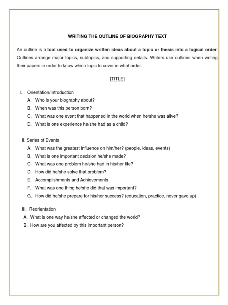 Biography Outline | PDF | Politics | Social Science