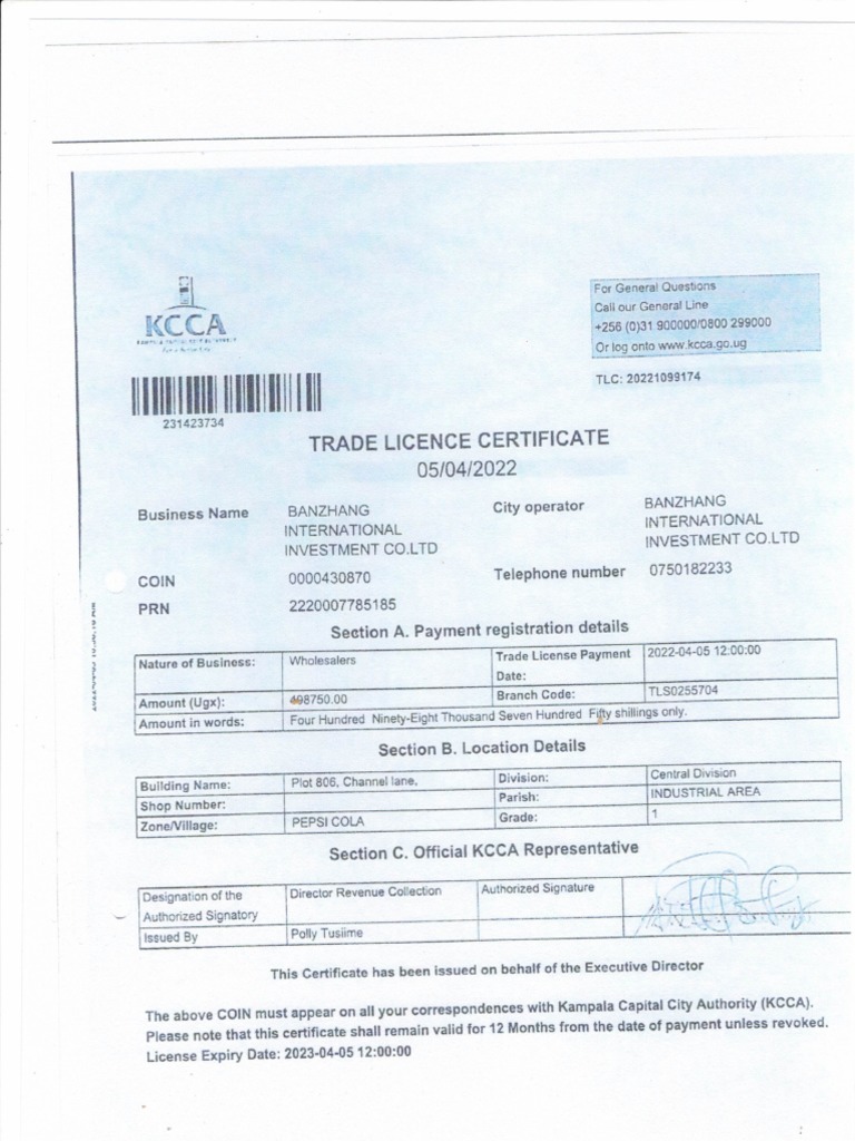 Trading Licence | PDF