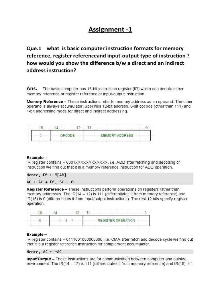 Coa Assignment Pdf Central Processing Unit Input Output