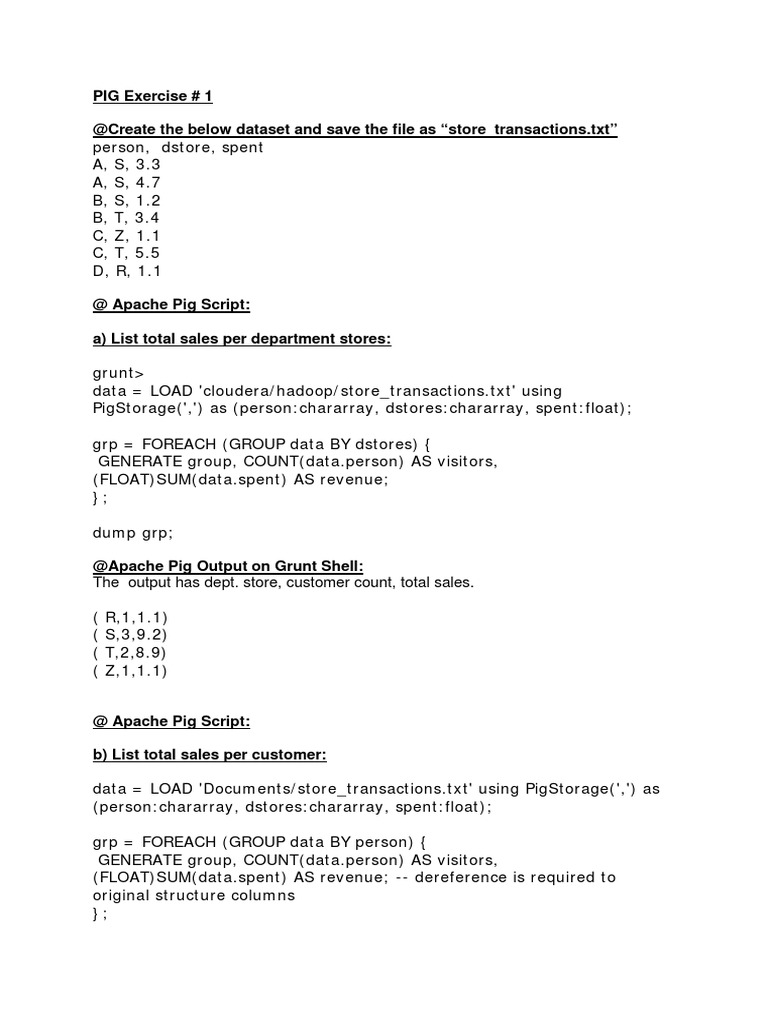 PIG Exercise 1 | PDF