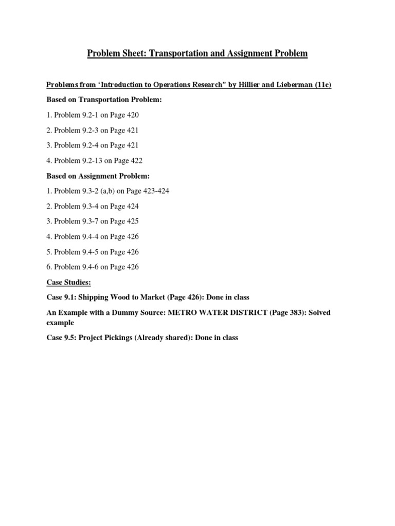 Problem Sheet 3 | PDF