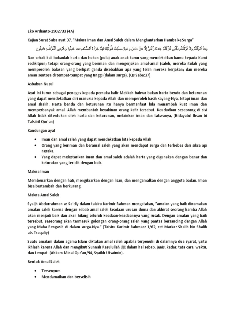 Kajian Surat Saba Ayat 37 | PDF