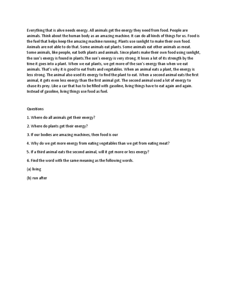 Unseen Passage & Comprehension | PDF