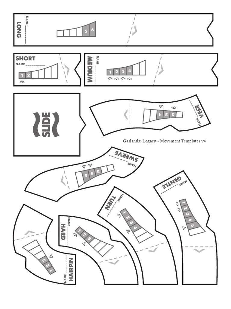 Gaslands Legacy Movement Templates | PDF