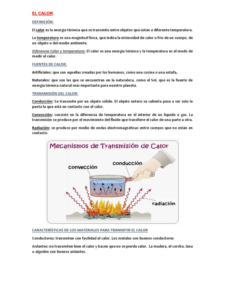 Definición y transmisión del calor | PDF | Calor | Ligero