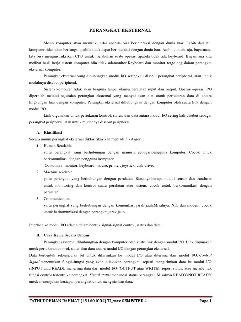 Perangkat Eksternal Komputer | PDF
