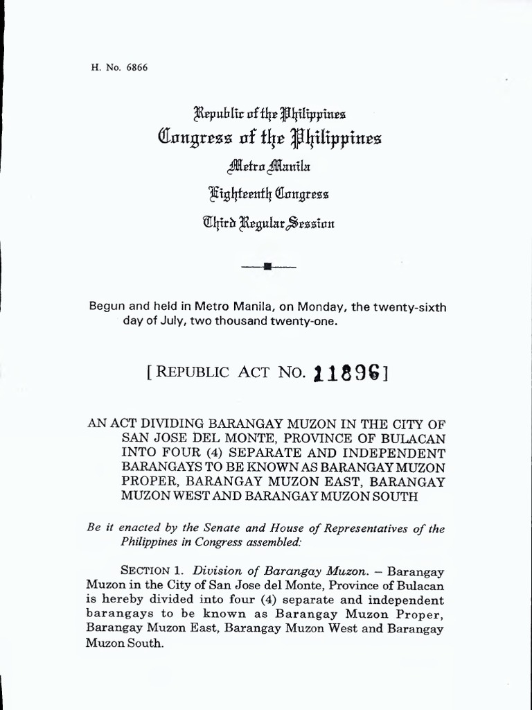 Ra 11896 | PDF | Governance | Public Law