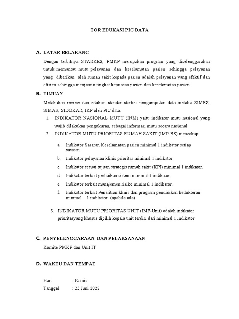 Tor Materi Pelatihan Simrs | PDF | Komputer