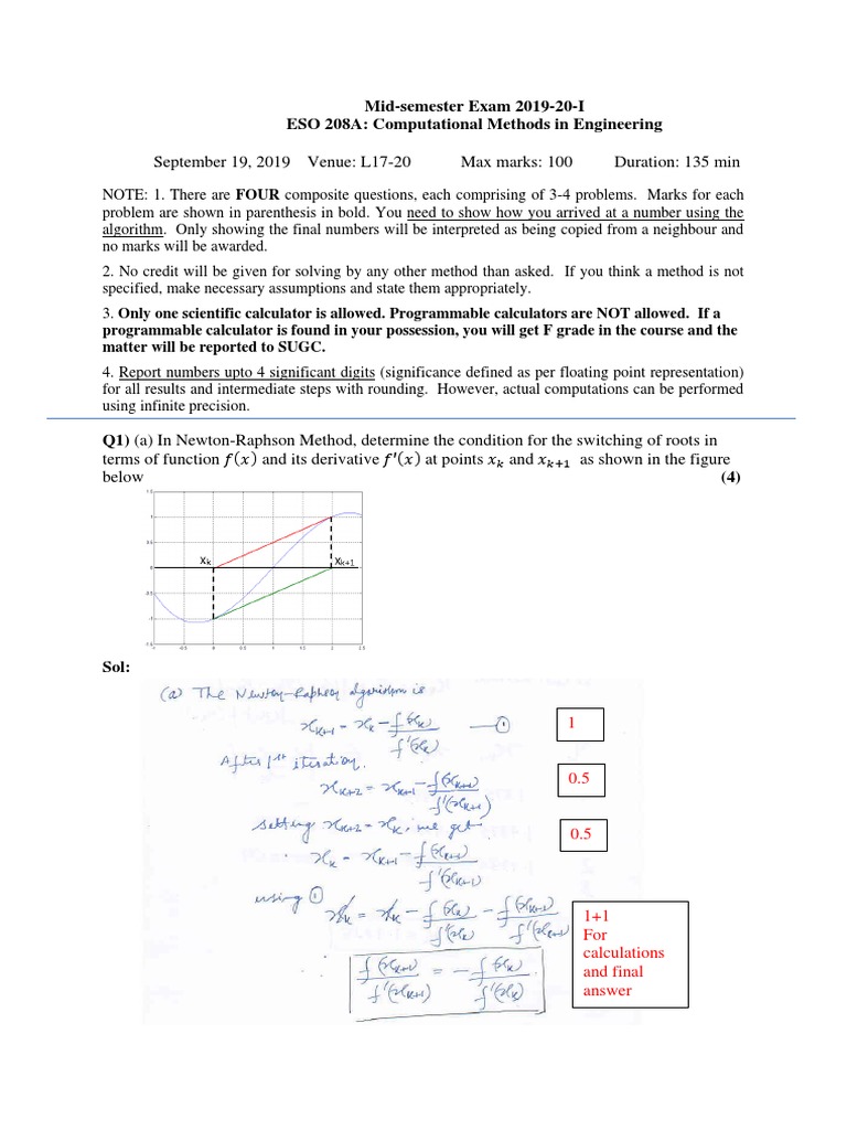 Mid - Sem Soln | PDF | Matrix (Mathematics) | Mathematics