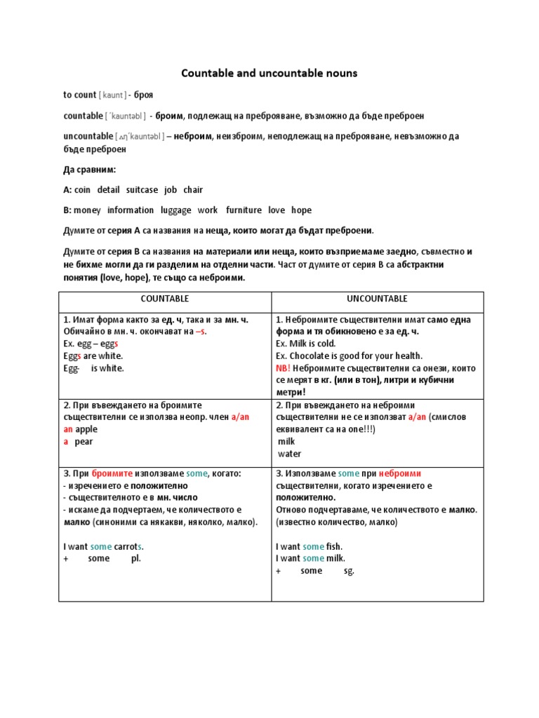 Countable and Uncountable Nouns | PDF