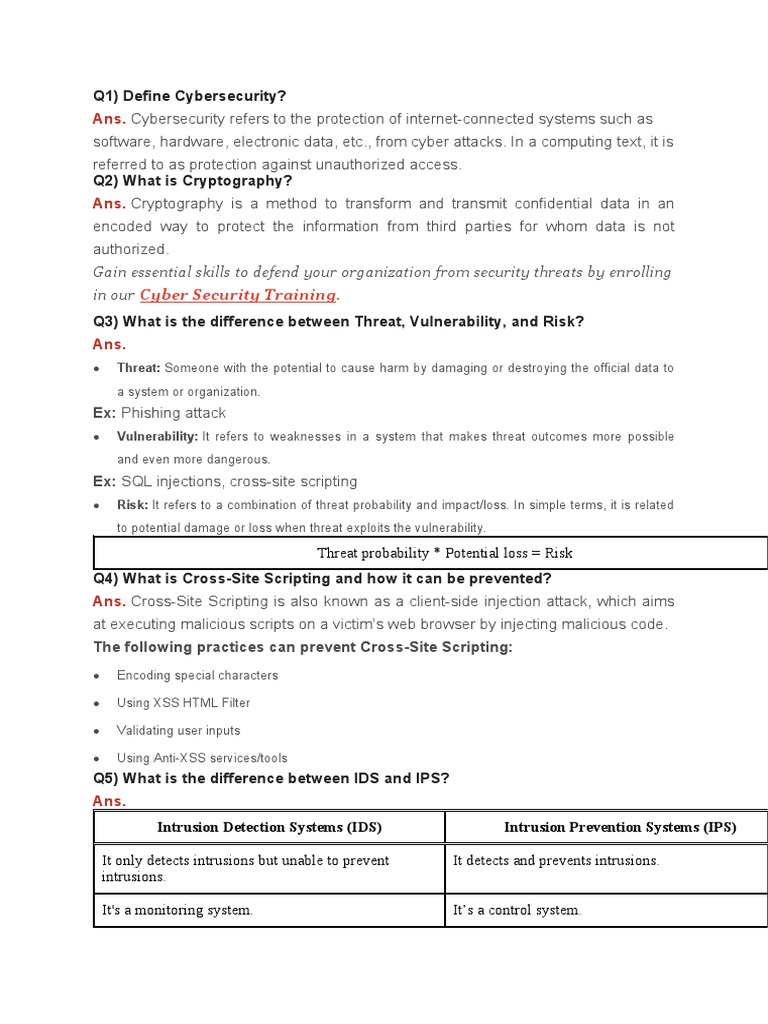 Cyber Security Interview Questions | PDF | Transmission Control Protocol | Osi Model