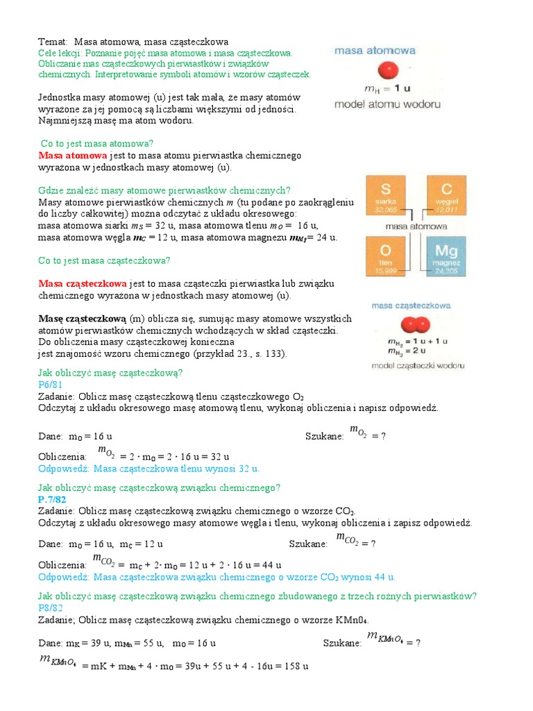 CH kl.7 15. Masa Atomowa ... | PDF