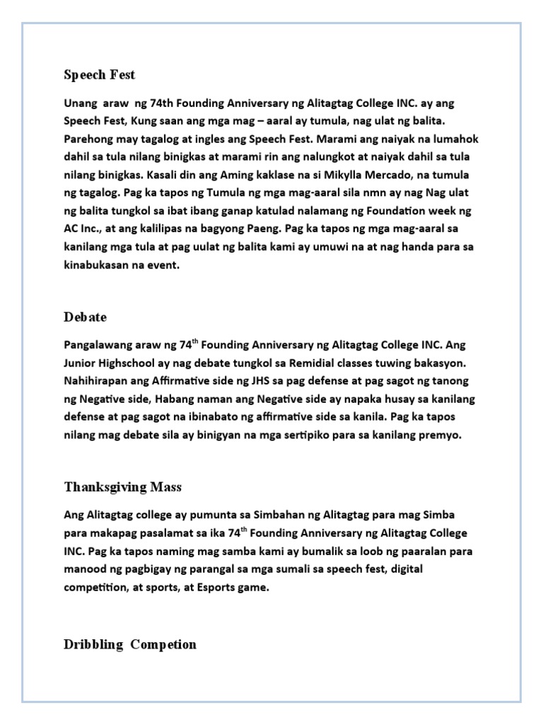 Report in Filipino | PDF