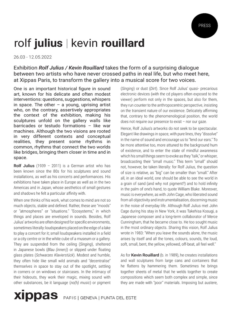 Rolf Julius and Kevin Rouillard | PDF | Art