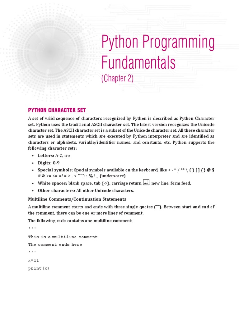 Chapter 2 Pdf Character Encoding Python Programming Language