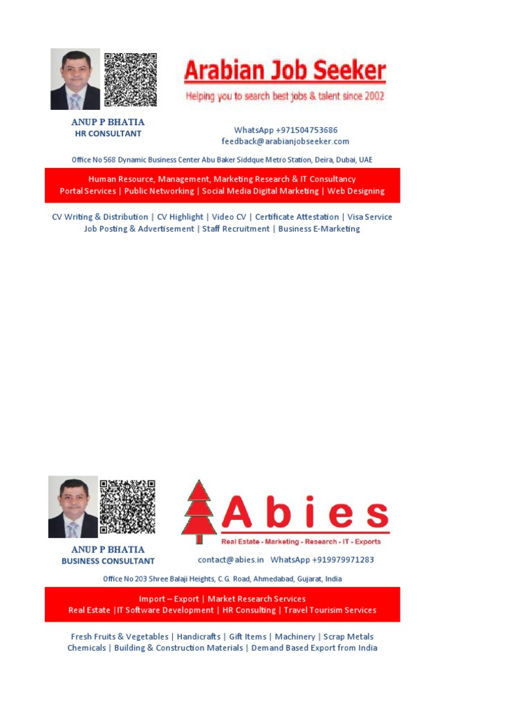 Business Card Format | PDF