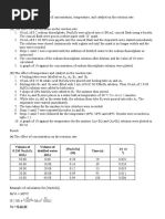 Rate of Reaction Lab Report SK025 | PDF | Reaction Rate | Change