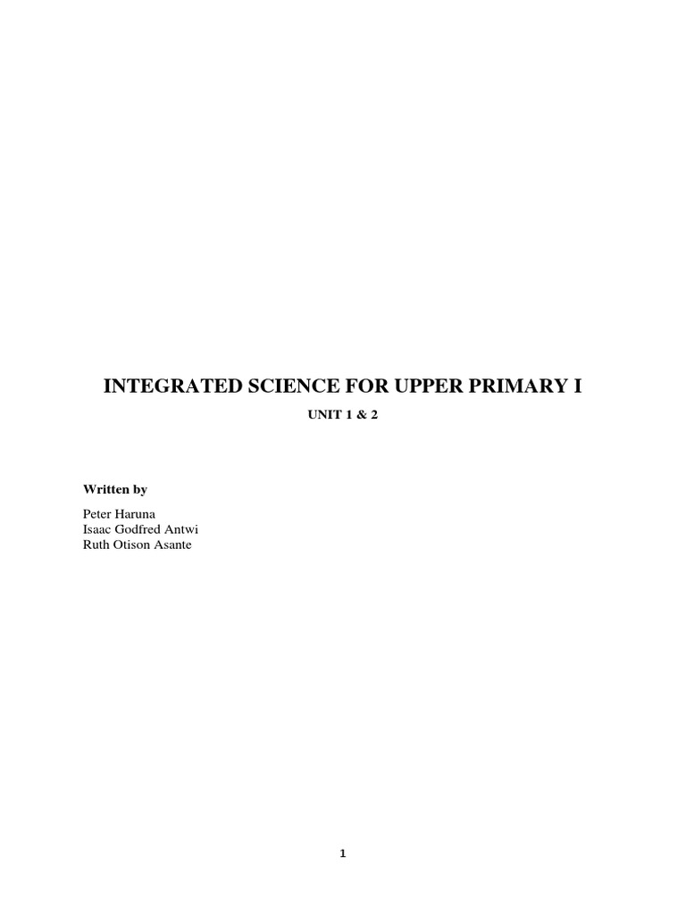 Integrated Science for Upper Primary I: An Introduction to Units 1-5 on ...