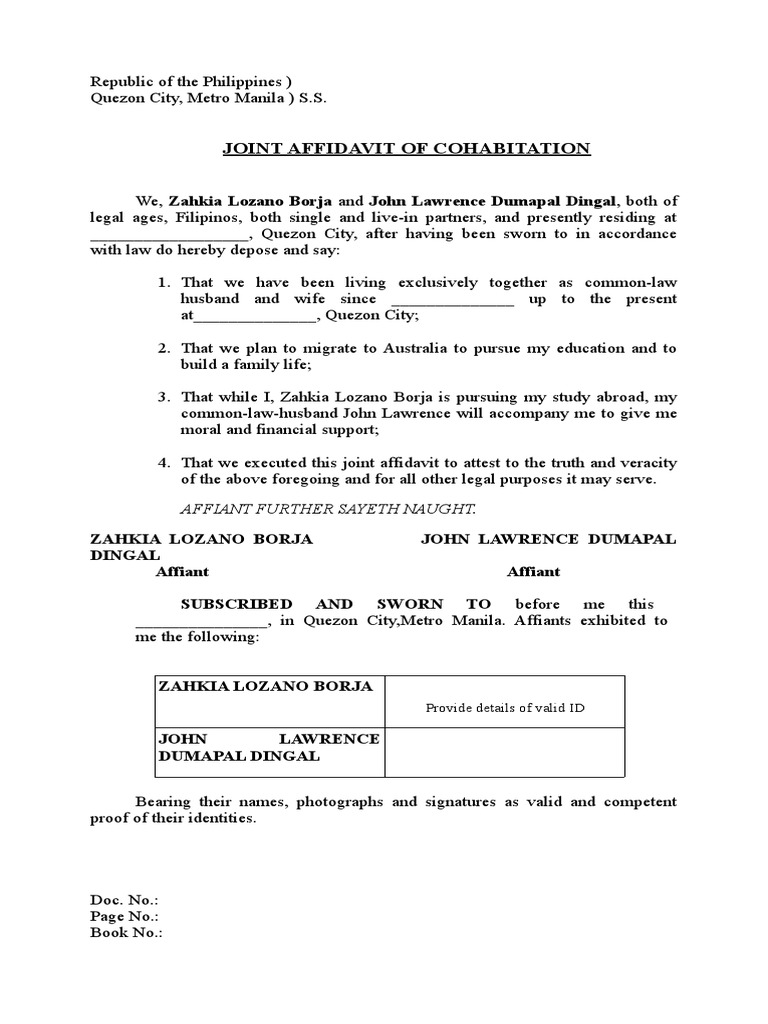 Affidavit for Study Abroad Plans | PDF | Affidavit | Common Law