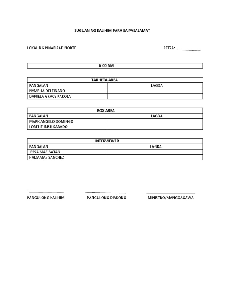 Suguan NG Kalihim para Sa Pasalamat | PDF