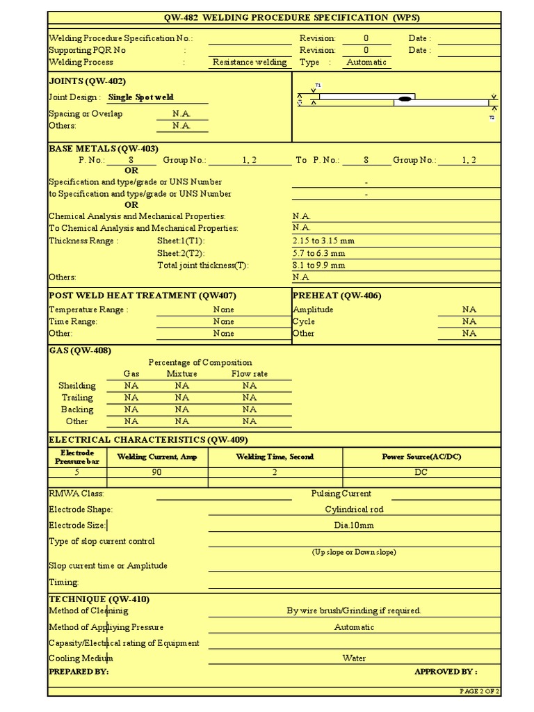Resistance Welding Wps | PDF | Welding | Construction