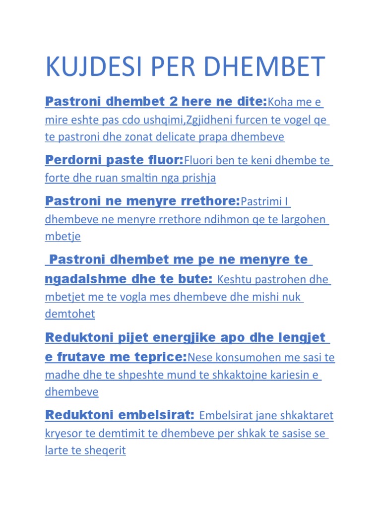 Kujdesi Per Dhembet | PDF