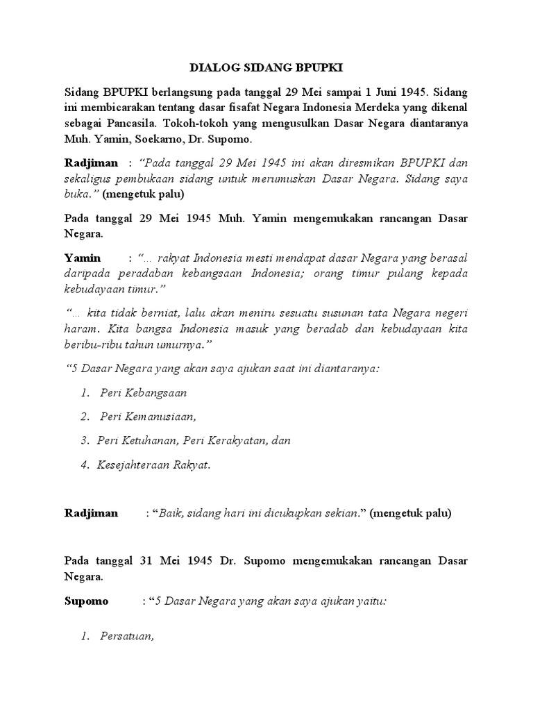 Dialog SIDANG BPUPKI | PDF