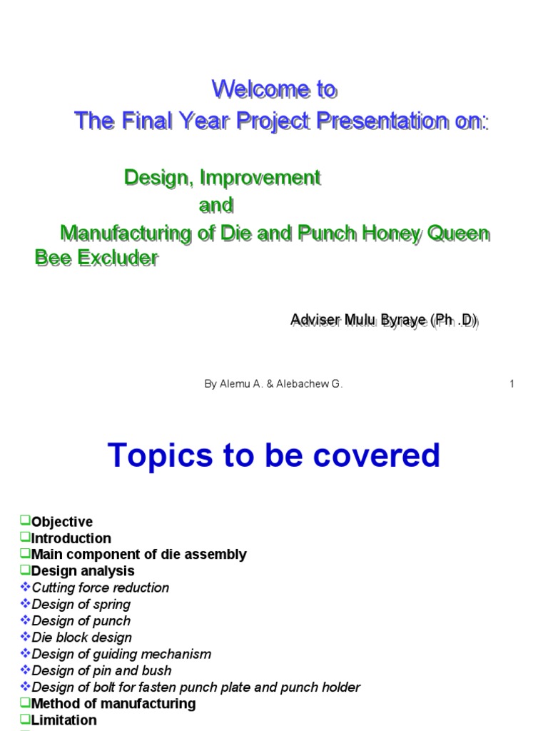 Die and Punch Design Presentation | PDF | Screw | Grinding (Abrasive ...