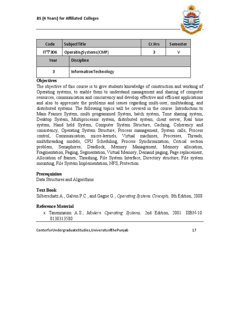 Operating Systems Pdf