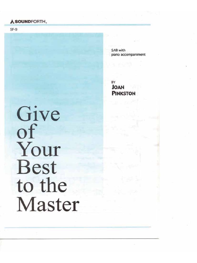 Give of Your Best To The Master | PDF