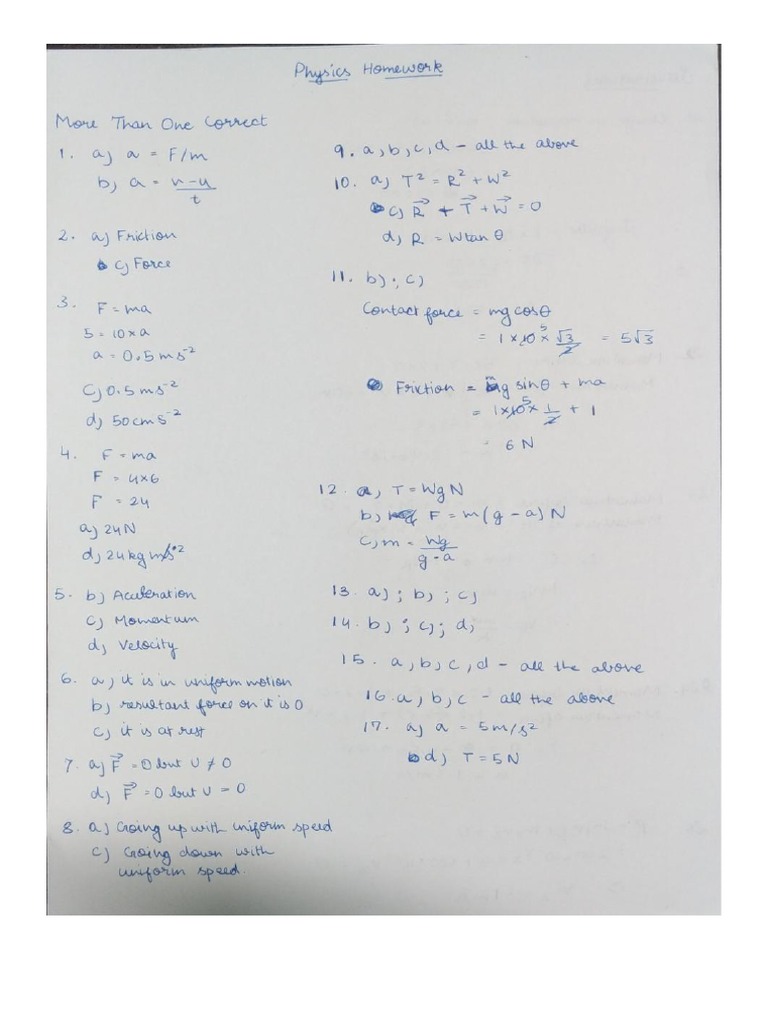Physics Homework 2 | PDF