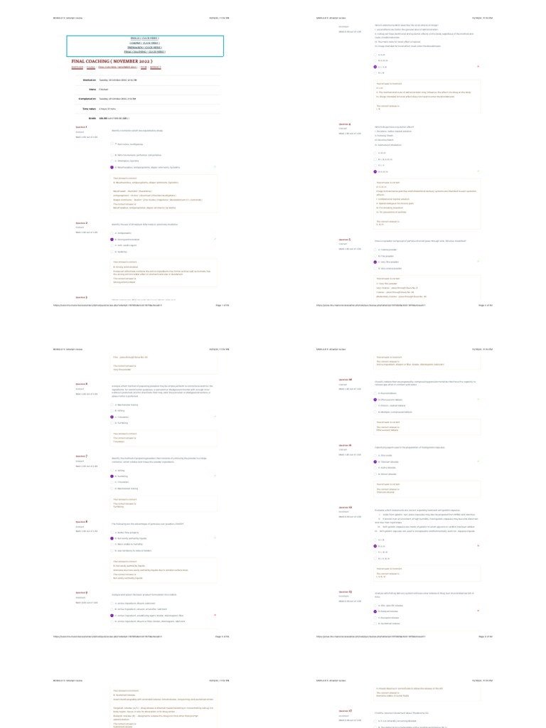 FC-MODULE 5: Attempt Review | PDF | Tablet (Pharmacy) | Topical Medication