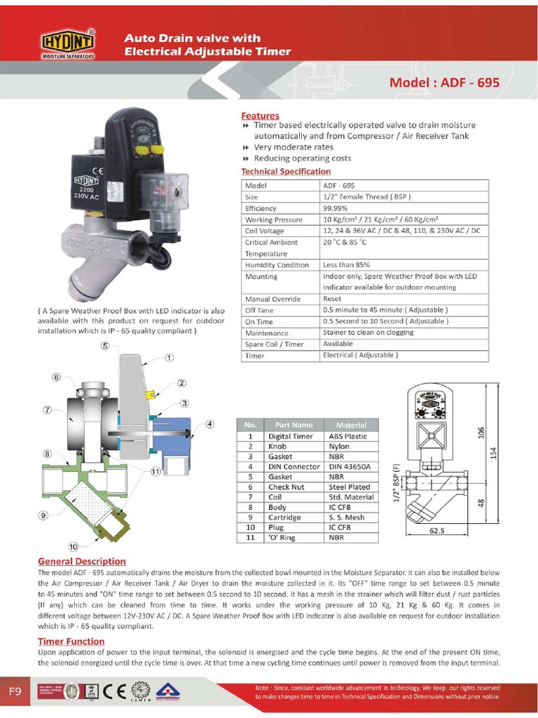 Auto Drain Valve Hydint | PDF