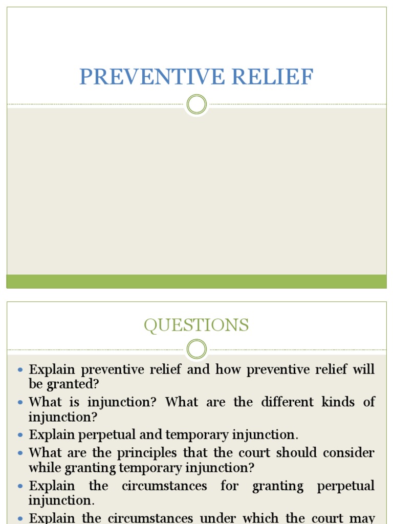 SRA 5 Preventive Relief | PDF | Injunction | Lawsuit