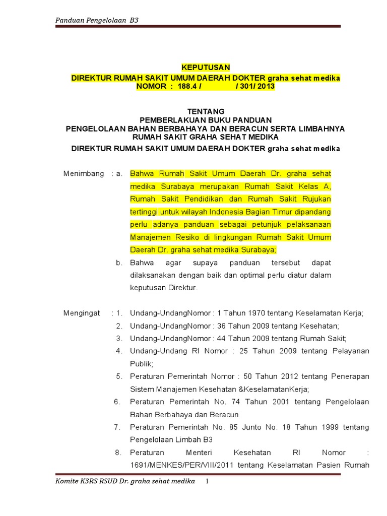 Panduan Pengelolaan B3 | PDF