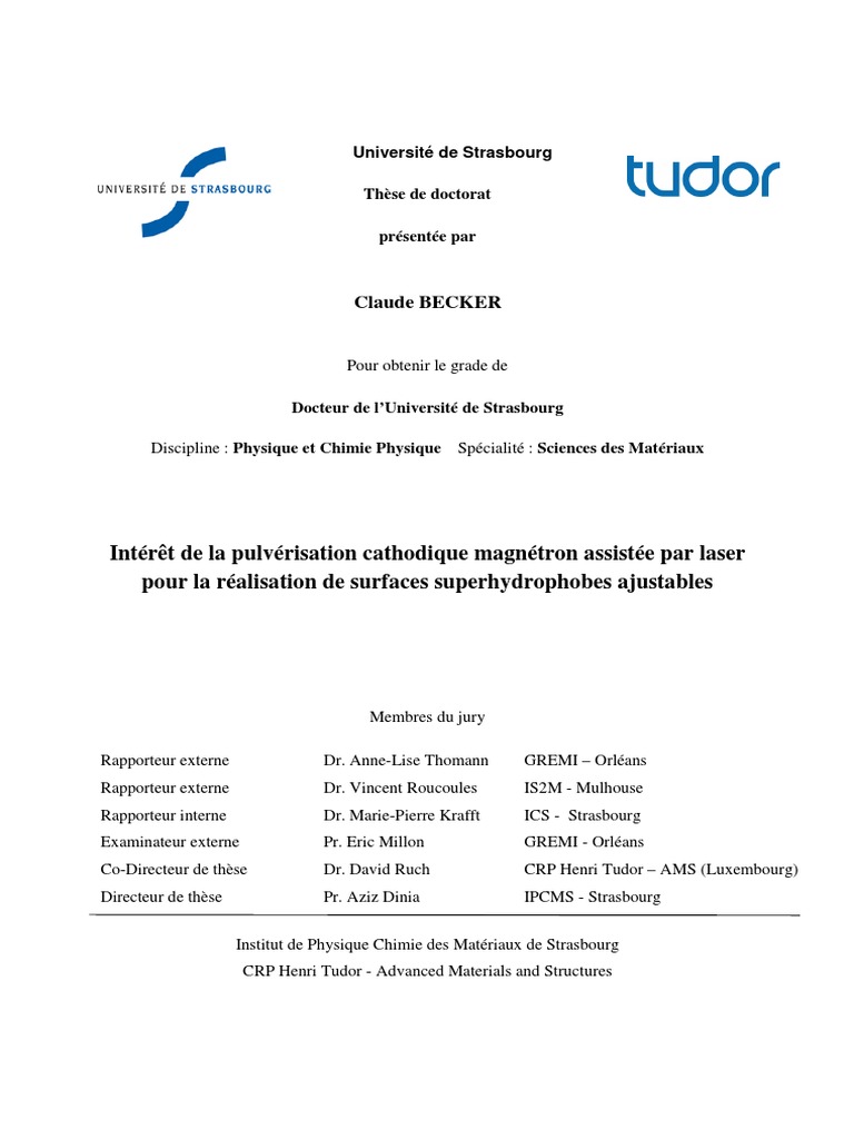 Becker Claude 2013 Thèse Mouillage | PDF | Mouillage (physique ...
