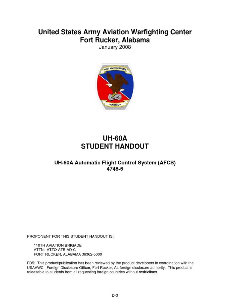 Handout - AFCS | PDF | Aircraft Flight Control System | Flight Dynamics (Fixed Wing Aircraft)