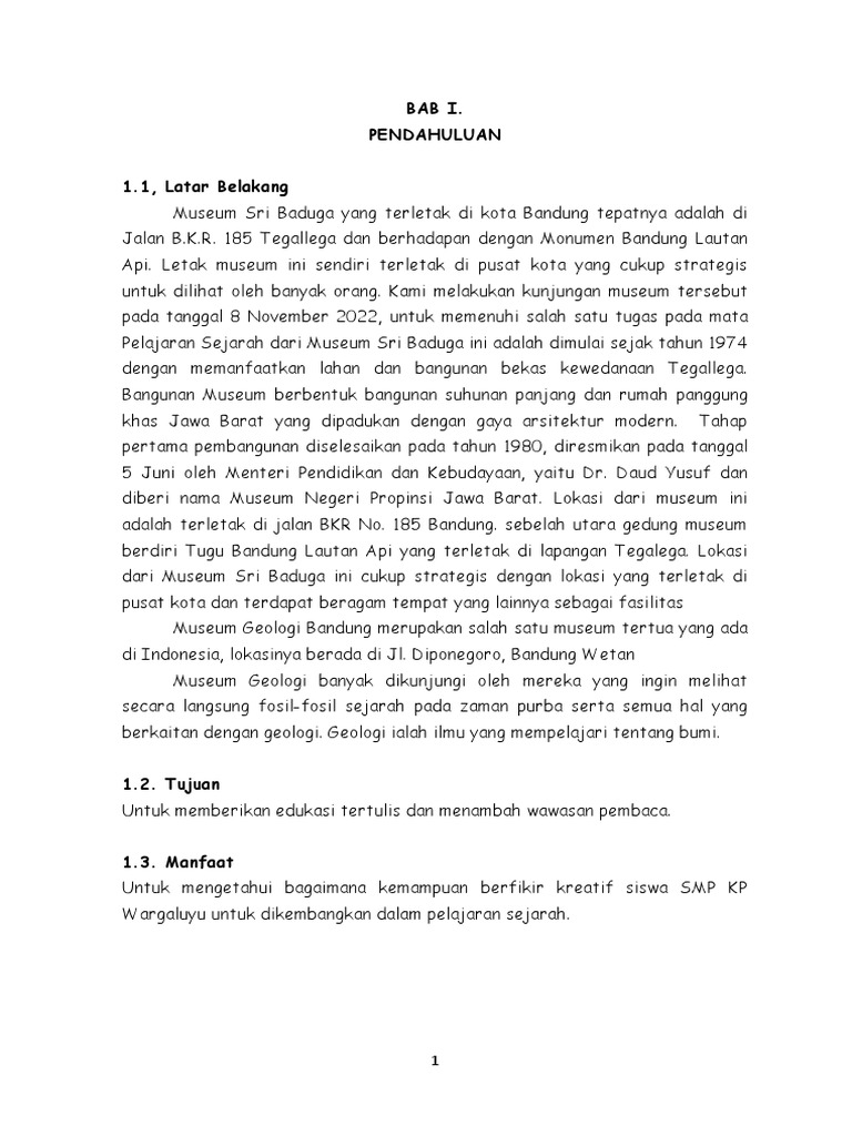 Sejarah dan Lokasi Museum Sri Baduga | PDF