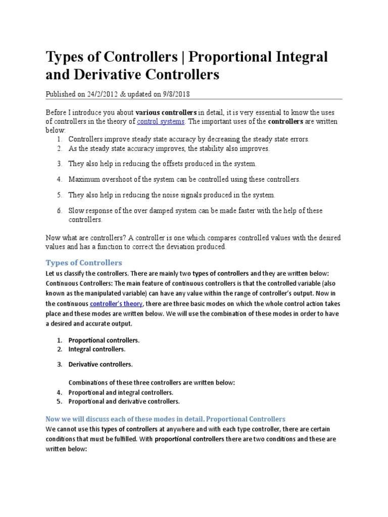 P Pi Controller | PDF | Control Theory | Control Engineering