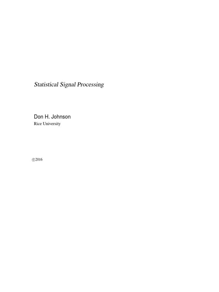 Statistical Signal Processing Guide | PDF | Computers