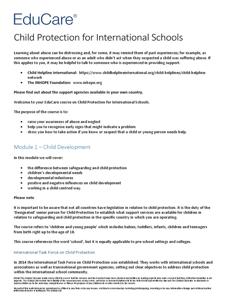 CPIS Mod 1 PDF | PDF | Child Protection | Child Development