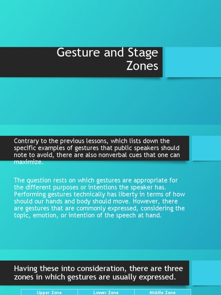 Gestures and Stage Zones | PDF