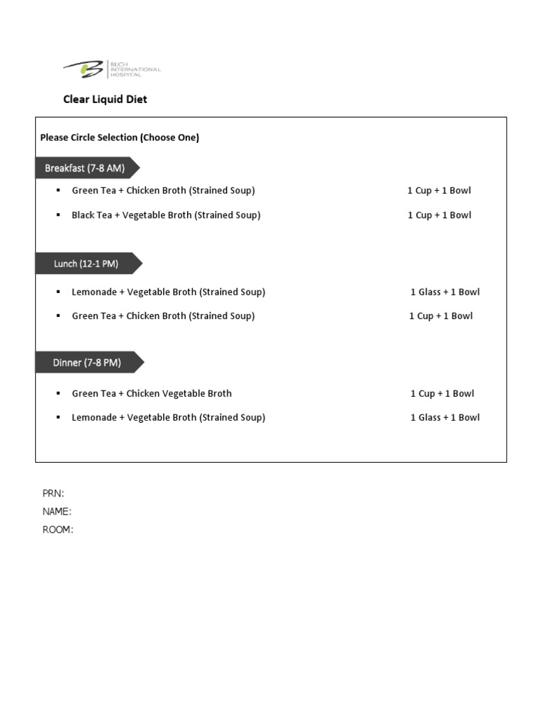 Clear Liquid Diet | PDF