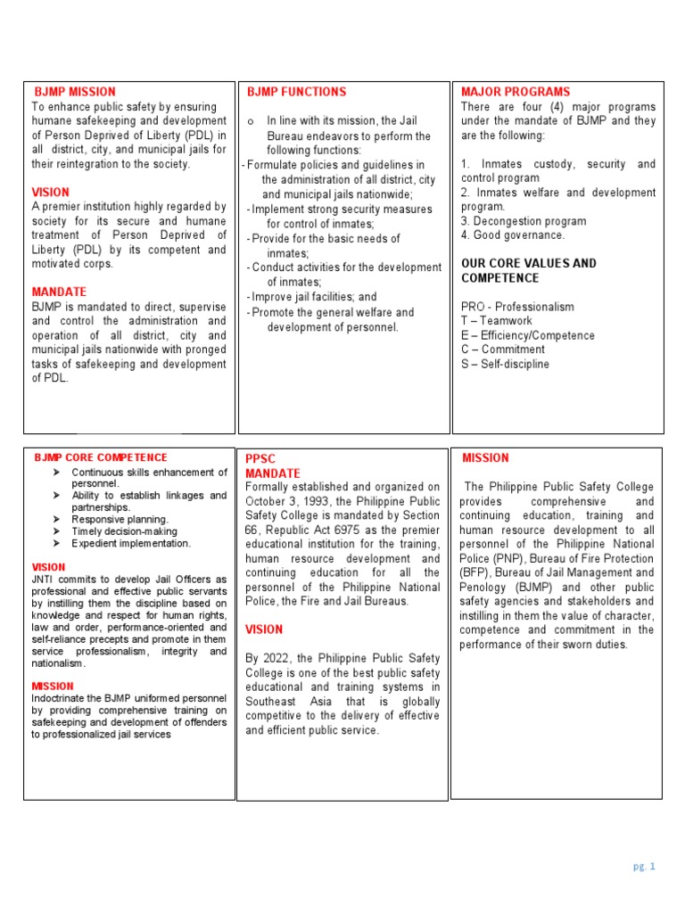 An Overview of the Bureau of Jail Management and Penology's Mission ...