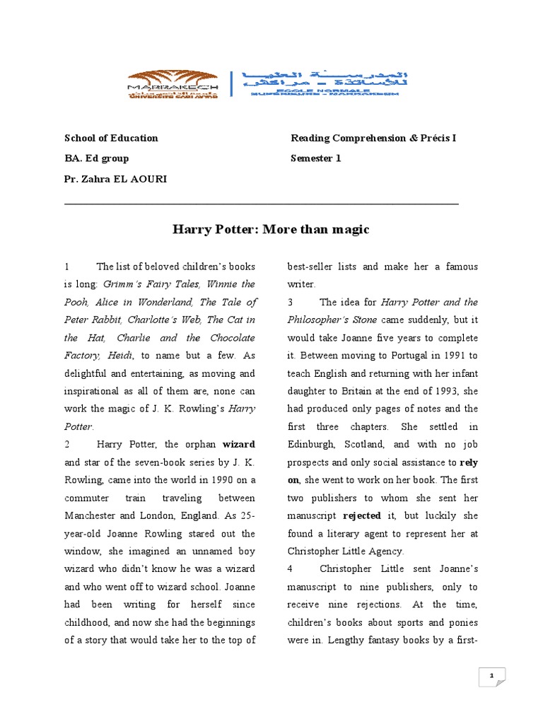 8 - Harry Potter-More Than Magic | PDF | Harry Potter | J. K. Rowling