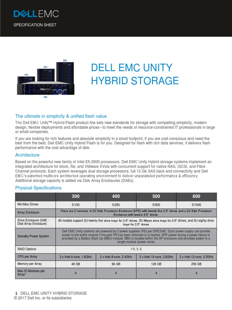 DELL EMC UNITY Hybrid | Download Free PDF | Solid State Drive | Hard ...