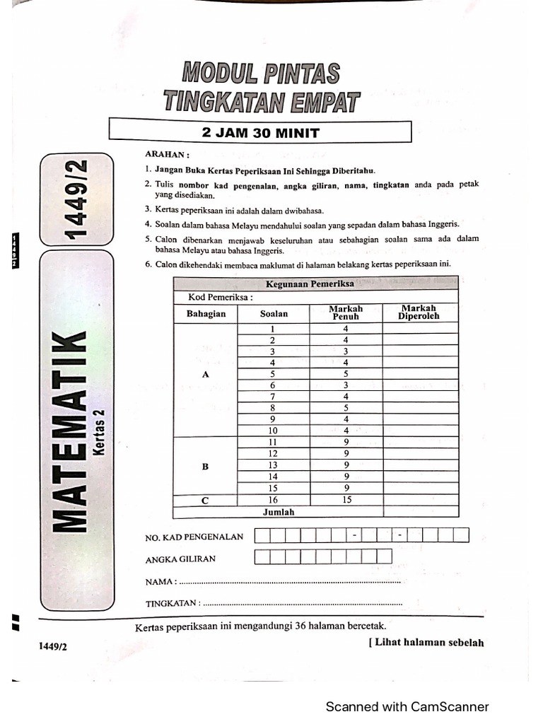 Modul Pintas Math p2 | PDF