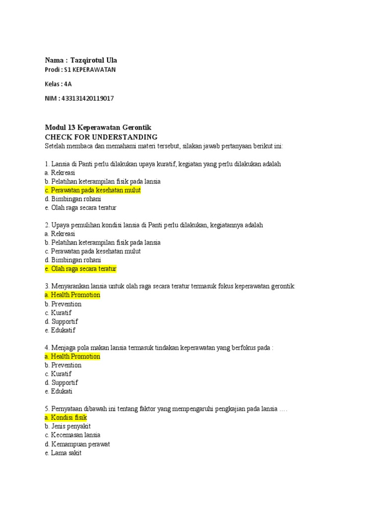 Modul 13 Kep. Gerontik | PDF