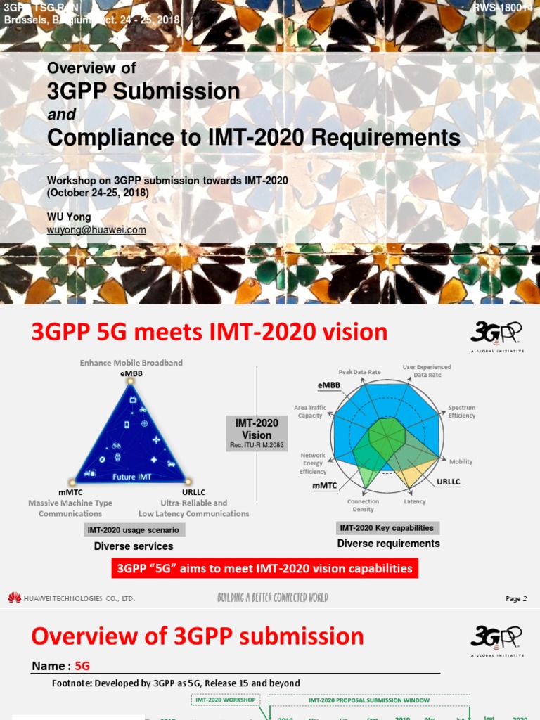 RWS-180014 Overview of 3GPP Submission and Compliance To IMT-2020 Requirements | PDF | Lte ...